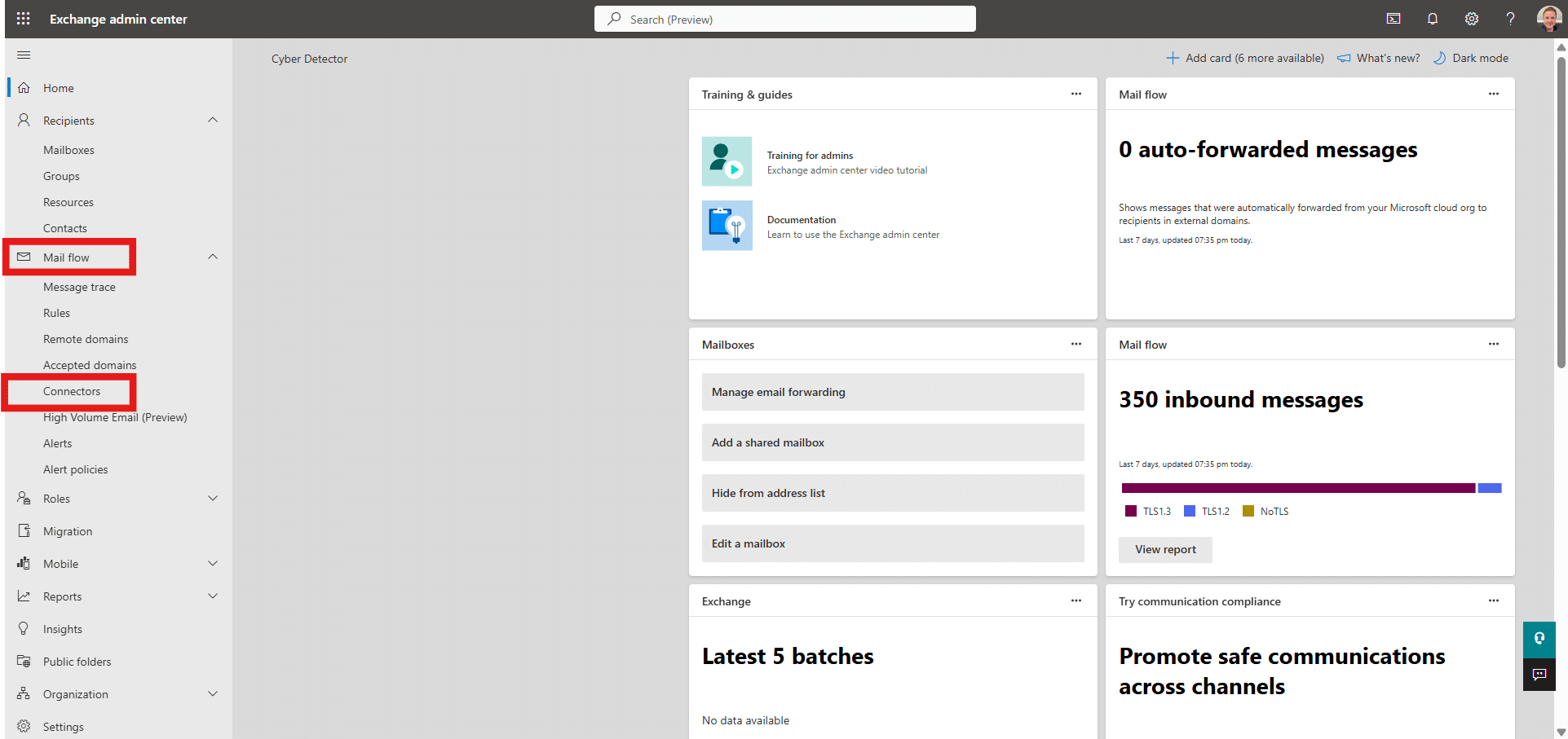 mail connector in Microsoft 365 - Cyber Detector – Cybersecurity ...